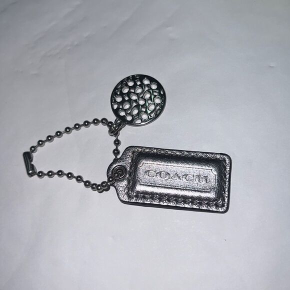 Coach | Bags | Coach Lot Silver Metallic Leather Metalcoach Hang Tag ...